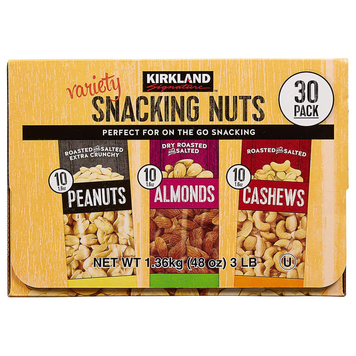 Kirkland Signature Snacking Nuts, Variety Pack, 1.6 oz, 30-count (2 Pa ...